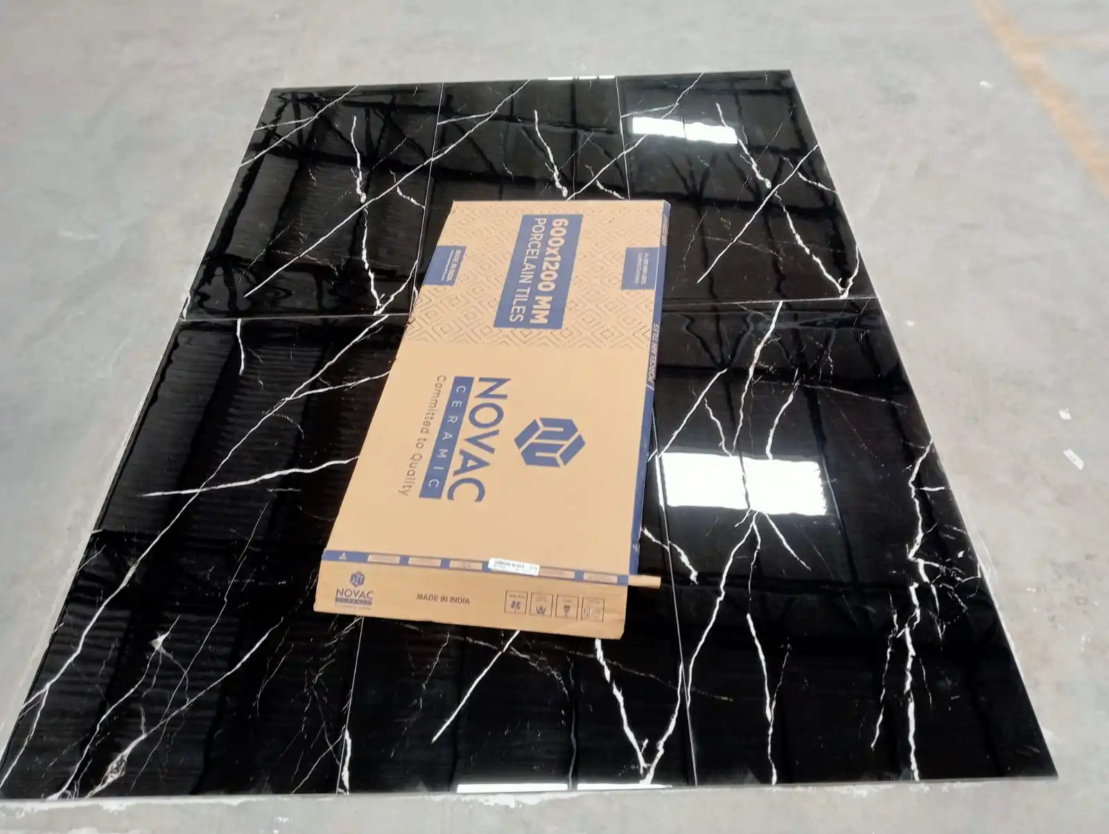 600x1200 Mm Calacata Denim Polished Porcelain Vitrified Tiles With ...