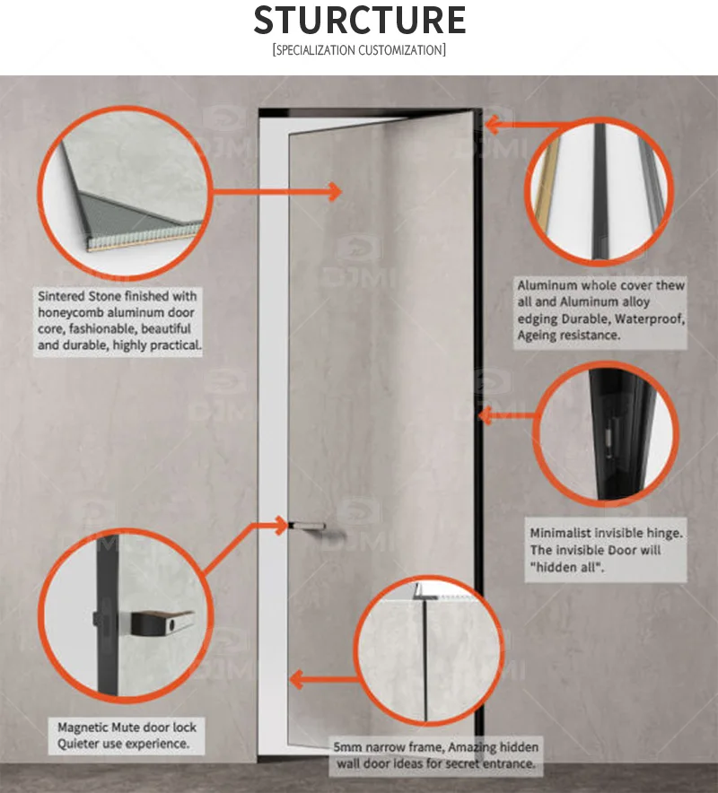 Interior Concealment Frameless Hidden Door Invisible High-end Secret ...