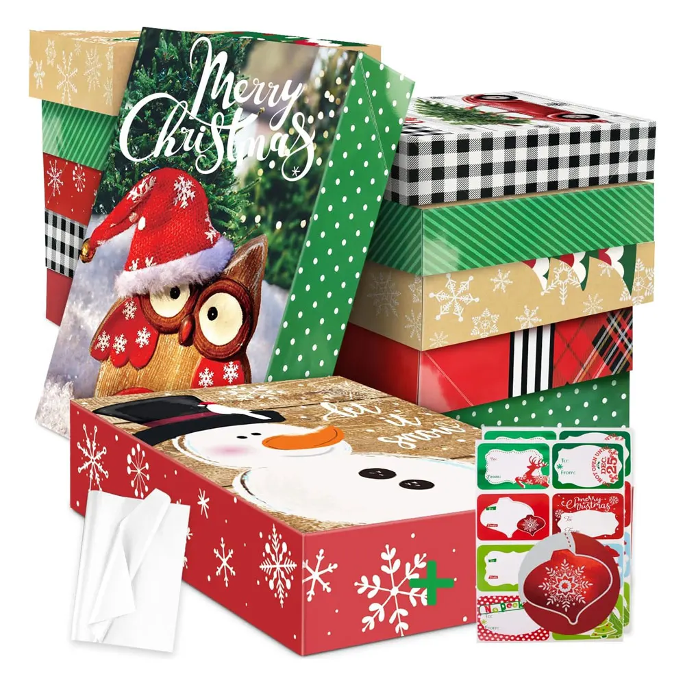 Extra Large Christmas Gift Wrap Boxes Bulk With Lids,Tissue Paper And ...