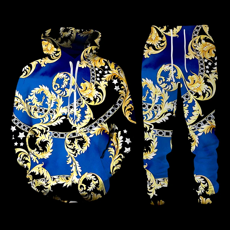 Two Piece Suit Men's Tracksuit Sets Oversized Hoodie/casual Pants ...