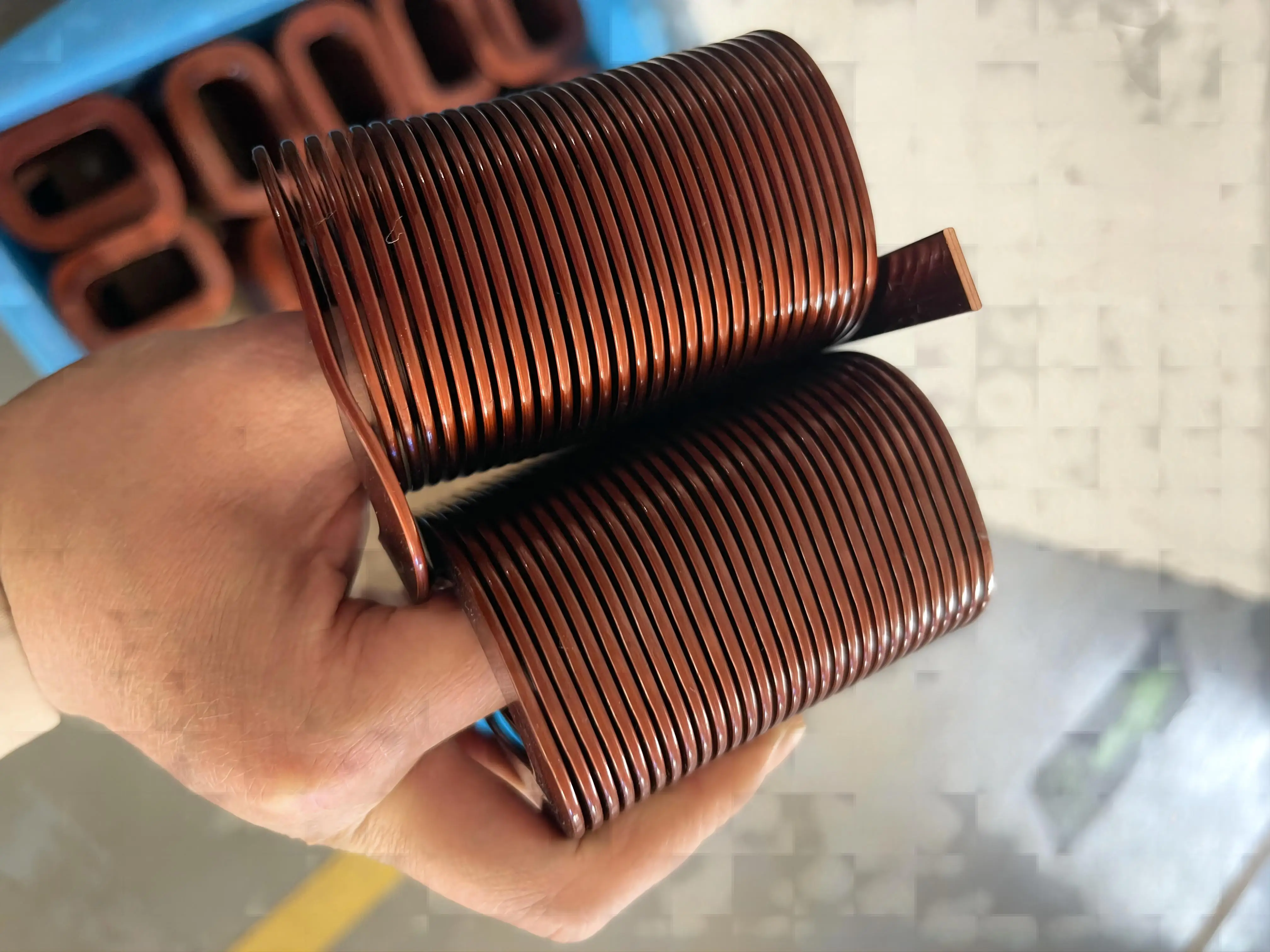 High Power Flat Copper Wire Coil Inductor - Customized Size