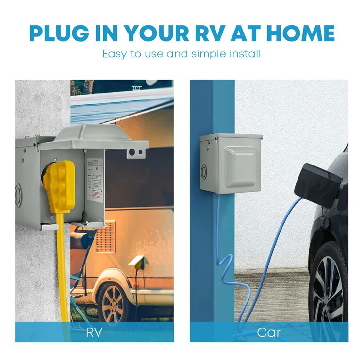 30a Enclosed Lockable Weatherproof Outdoor Electrical Box Rv Camper ...