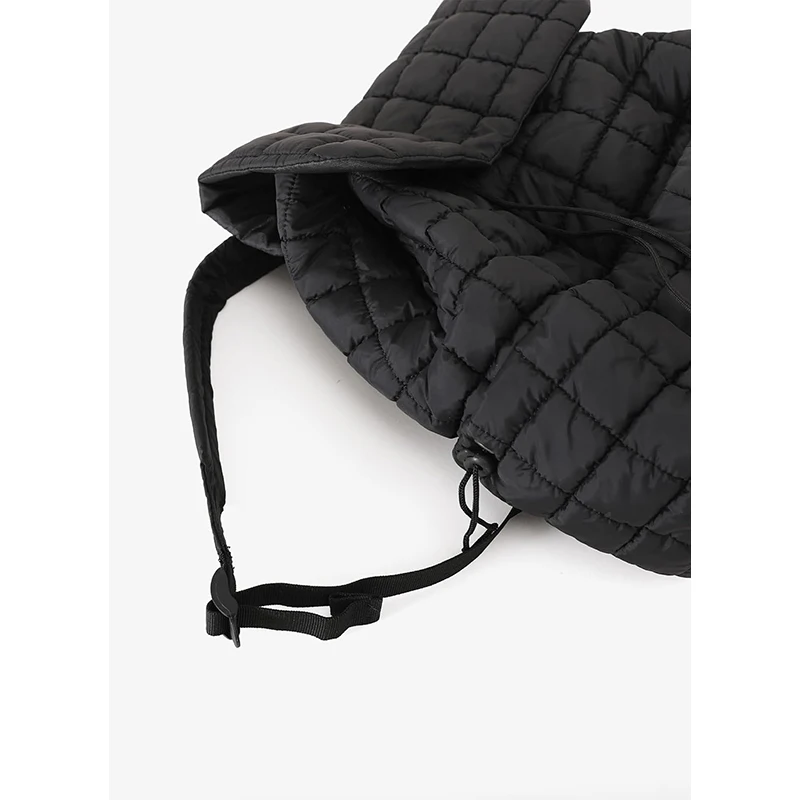 14 Inch Quilted Puffer Backpack,Top-flap Drawstring Backpack ...