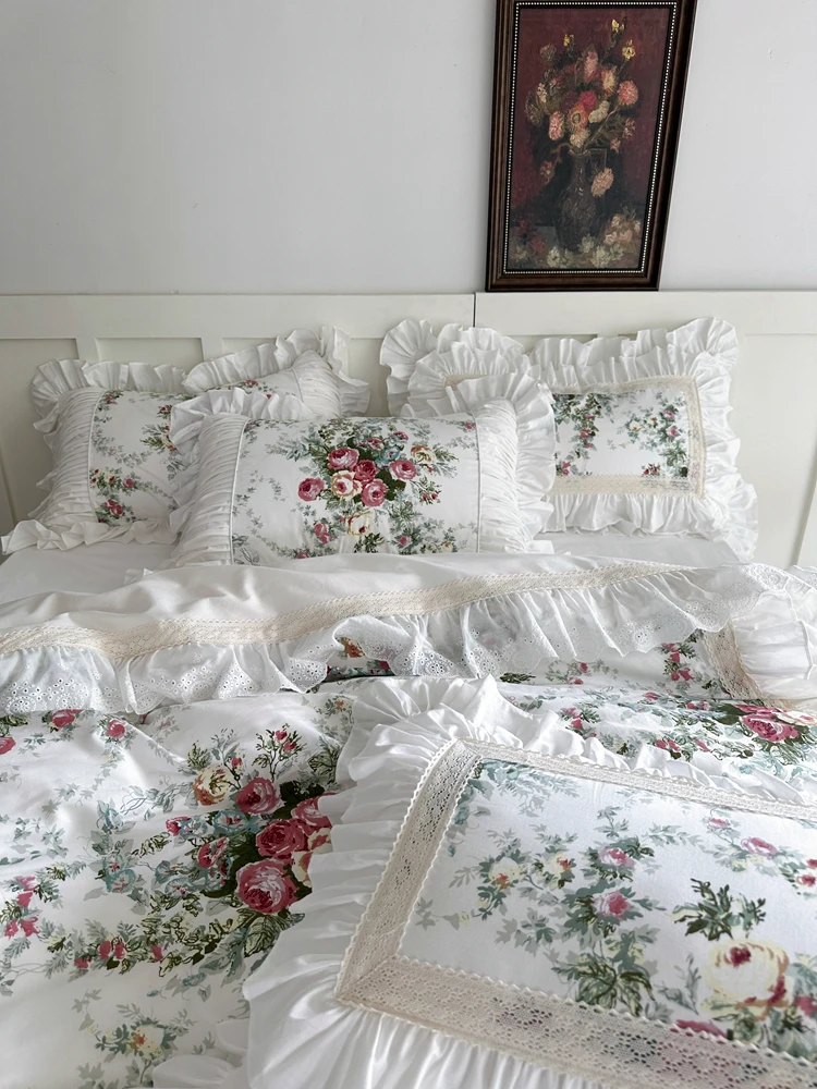Luxury European Style Wedding Bed Spread Bedding Set Ruffled Bedding ...