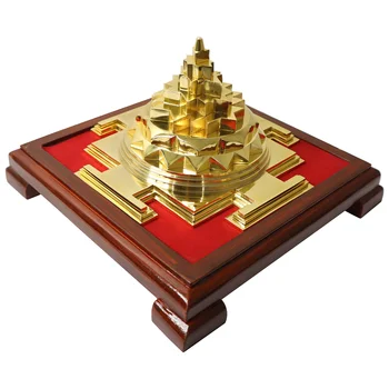 Meru Shri Yantra For Wealth & Sucess In Life Brass Metal Golden Color ...