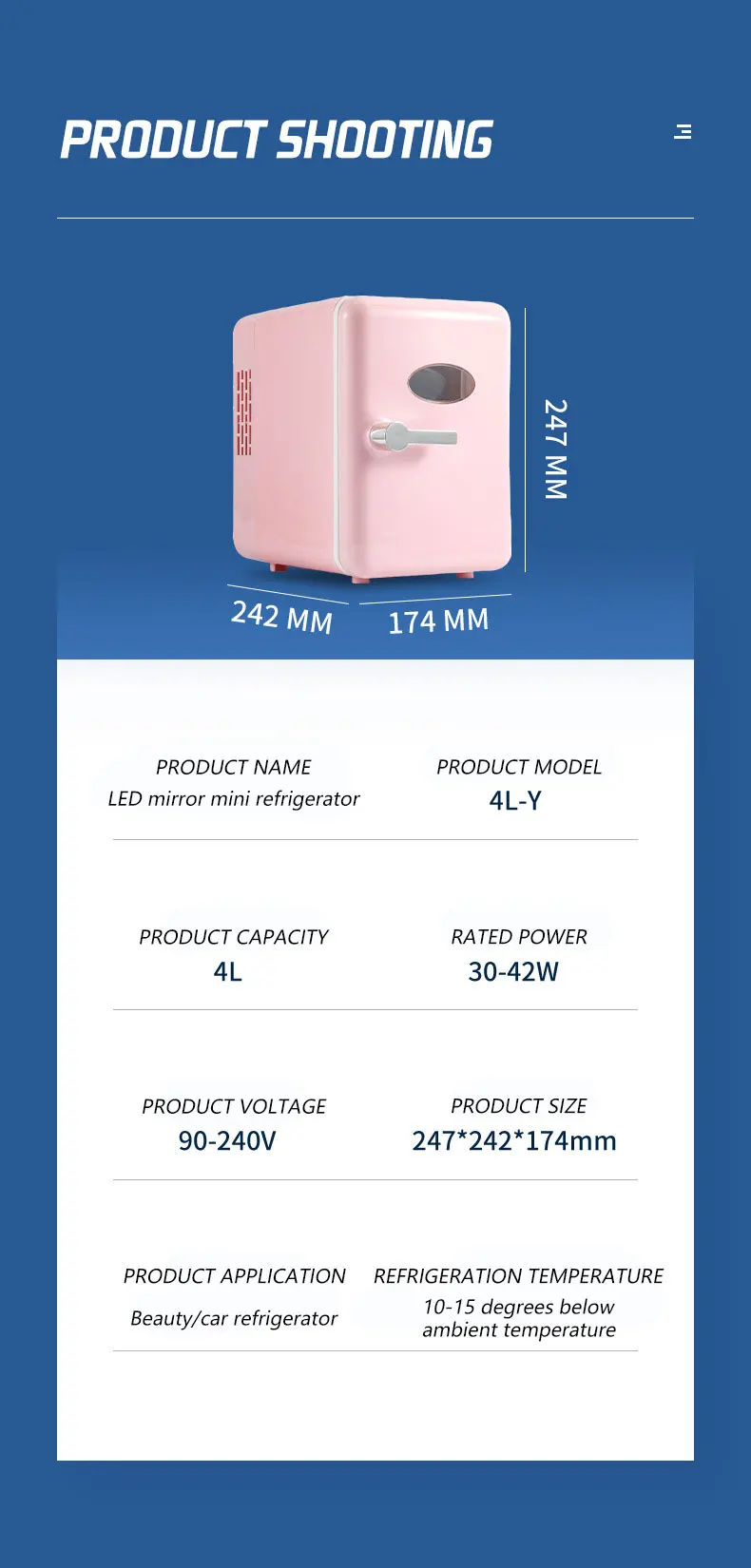 New Design 4l Car Fridge Portable Mini Refrigerator Cool Bar Freezers Home Commercial Small ...