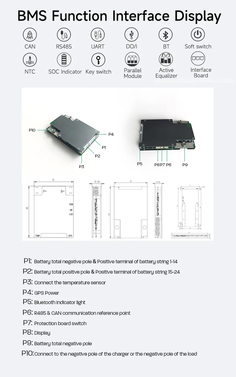 Hkivi Smart Balance Bms Active Passive Balance Bms Protection Board 40a ...
