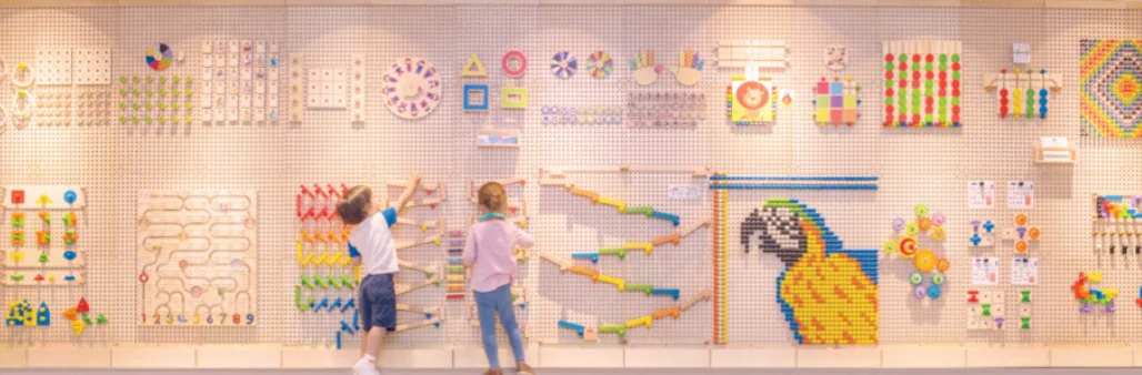 Factory House Shape Interactive Wall Panel Toy With Wooden Material Eva ...