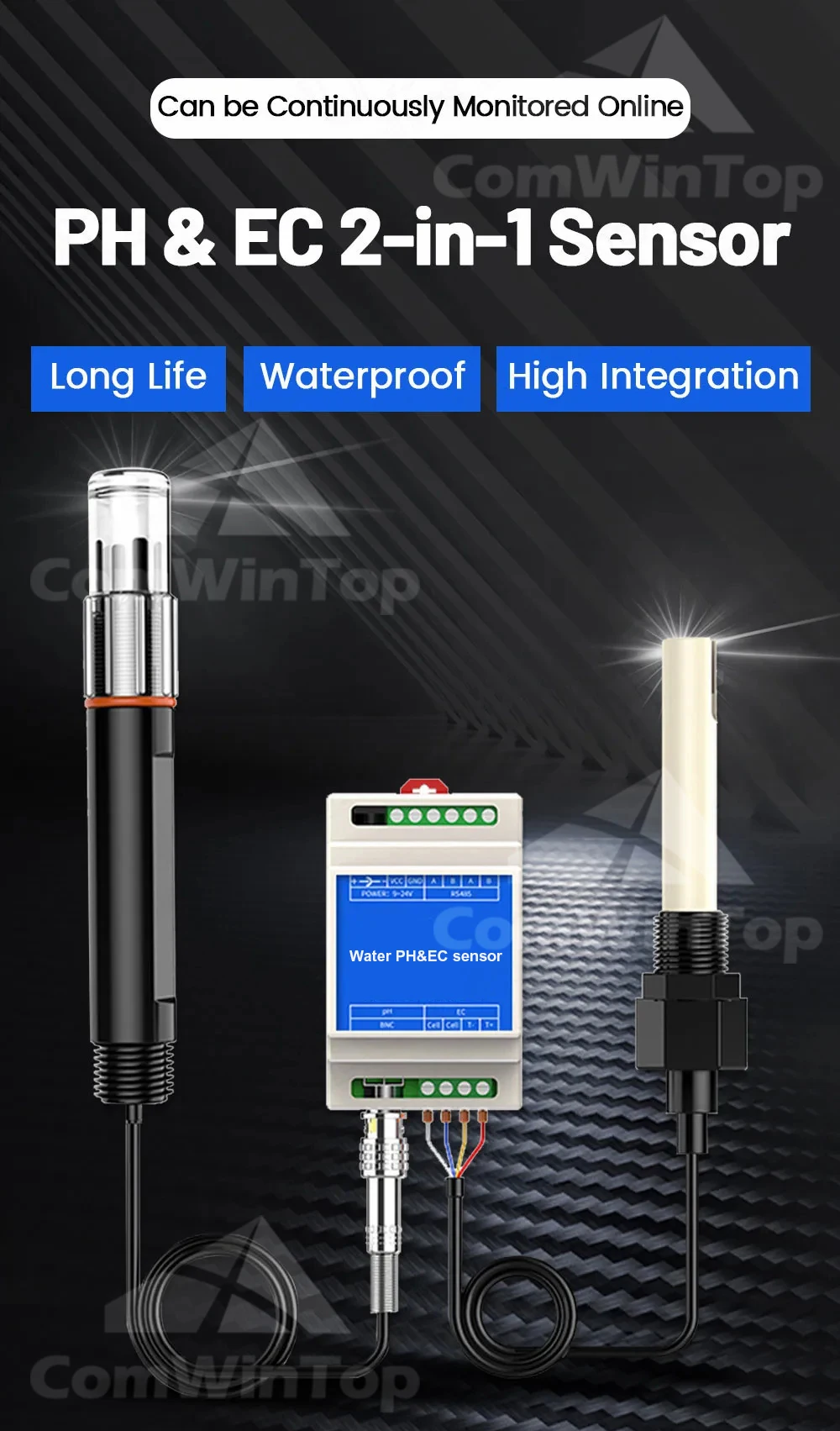 Water pH Temperature Transmitter Sensor Module 0-5V/4-20mA pH Meter ...