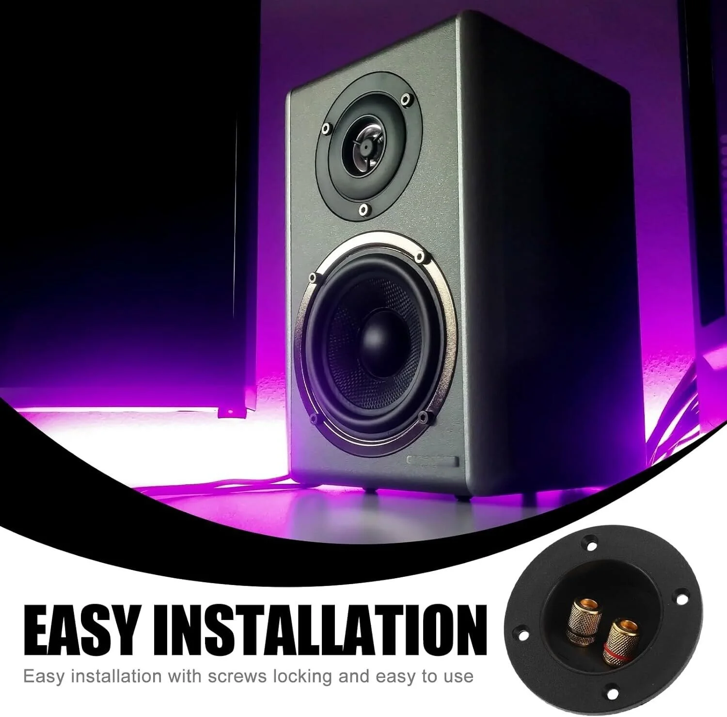 2-way Round Screw Cup Connector Terminal Binding Post Subwoofer Plug ...