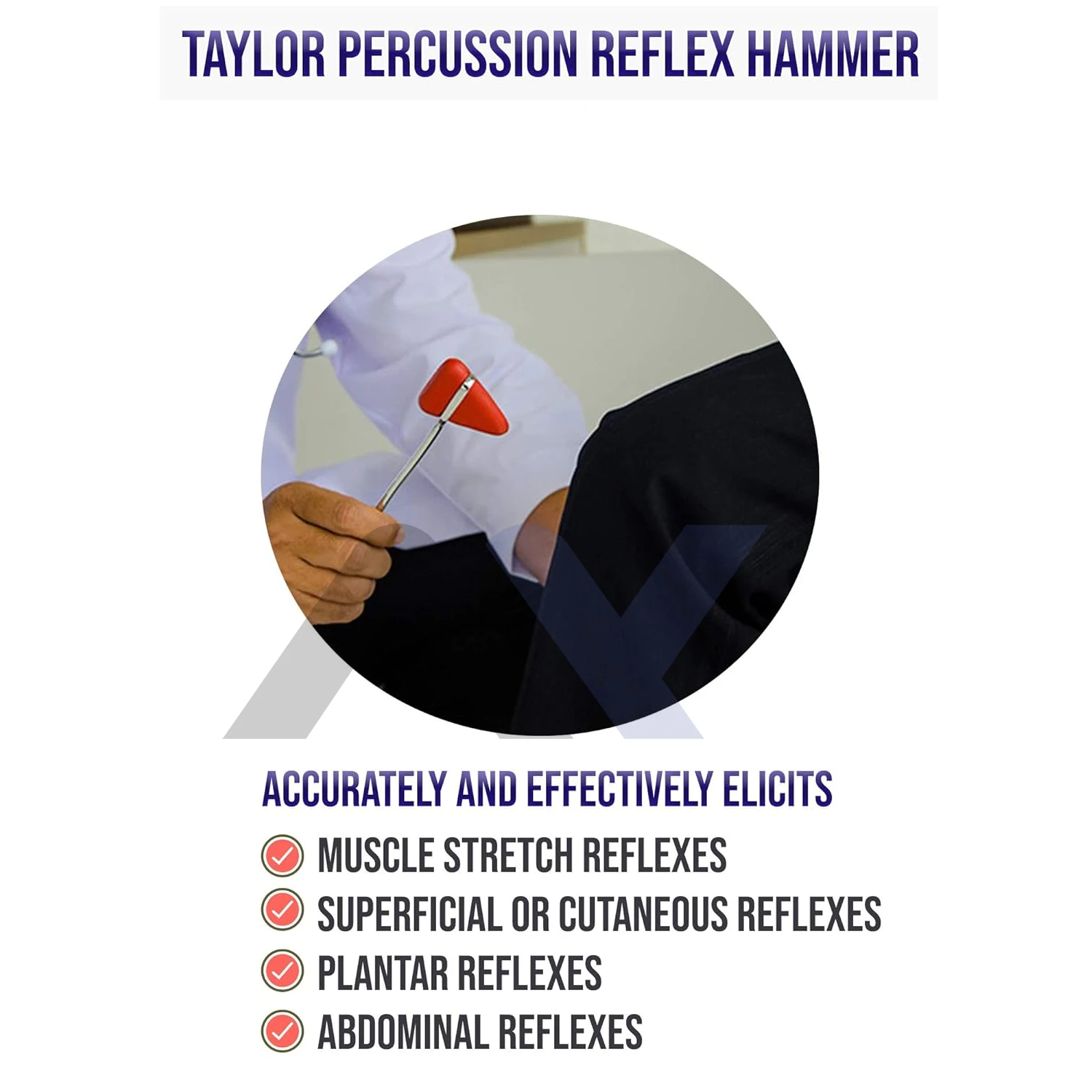 Medical Taylor Doctors Neurological Reflex Hammer Red Head Stainless ...