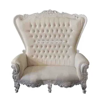 King Royal Gothic Throne Luxury High Back Baroque Loveseat Mahogany ...