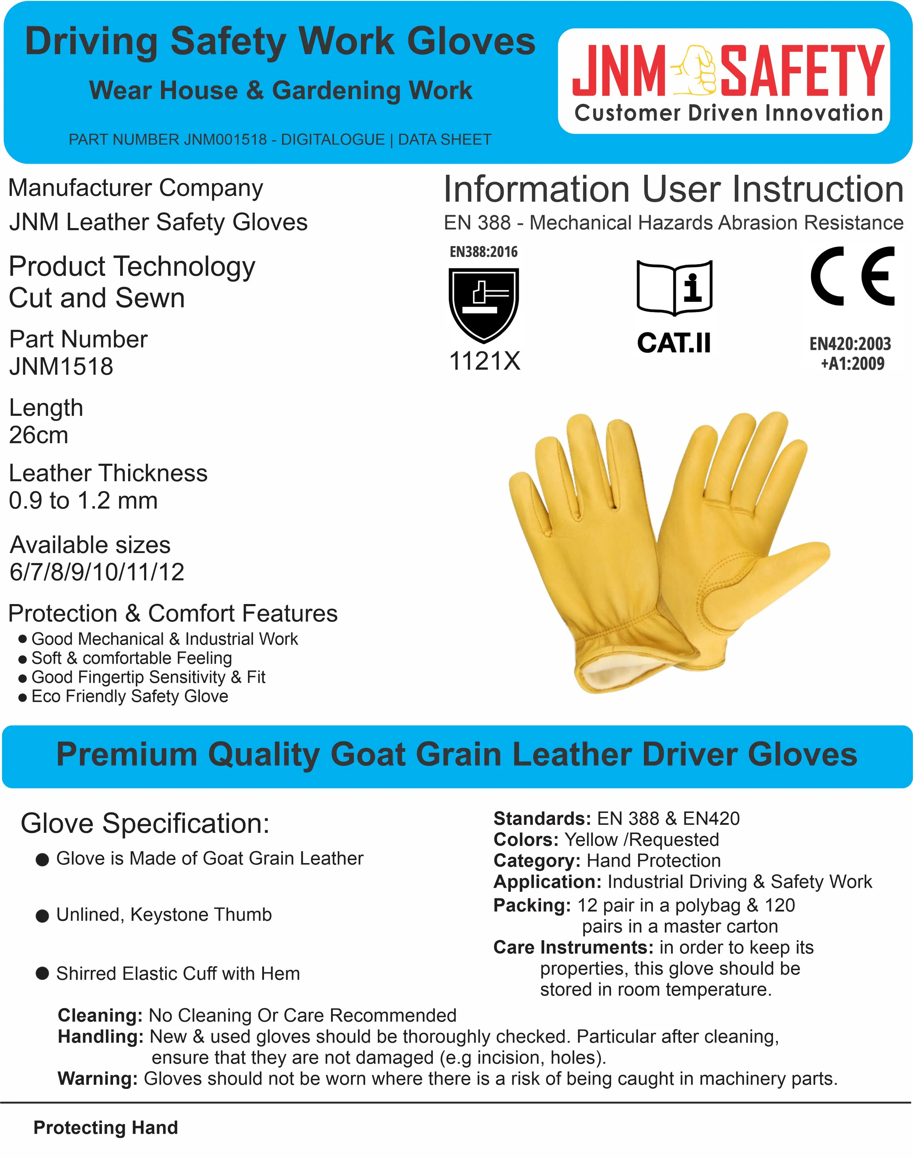 Industrial Safety Personal Protective Goat Grain Leather Driving Work ...