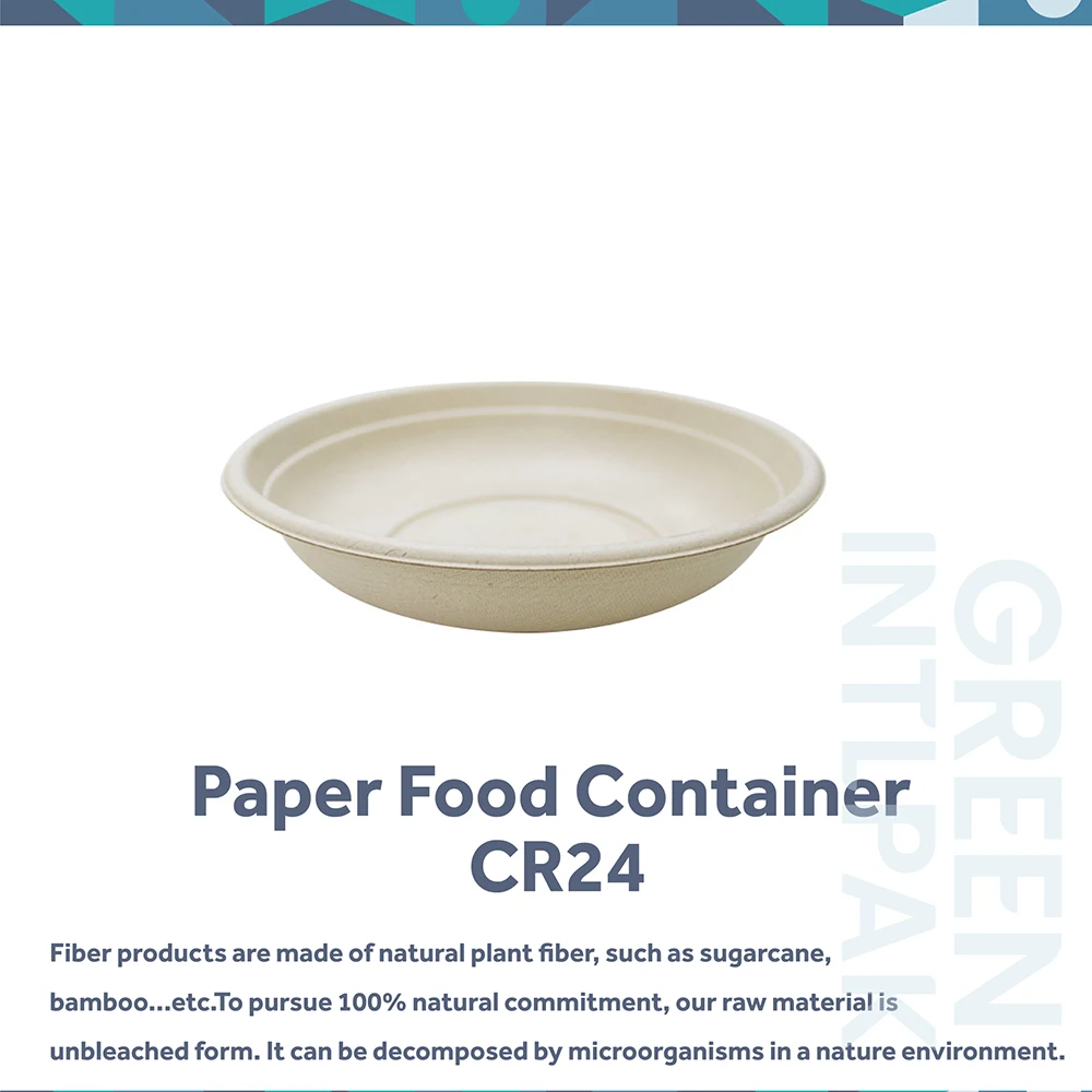 Fiber Food Container 24 Oz Round Sugarcane Bagasse Bowl Biodegradable ...