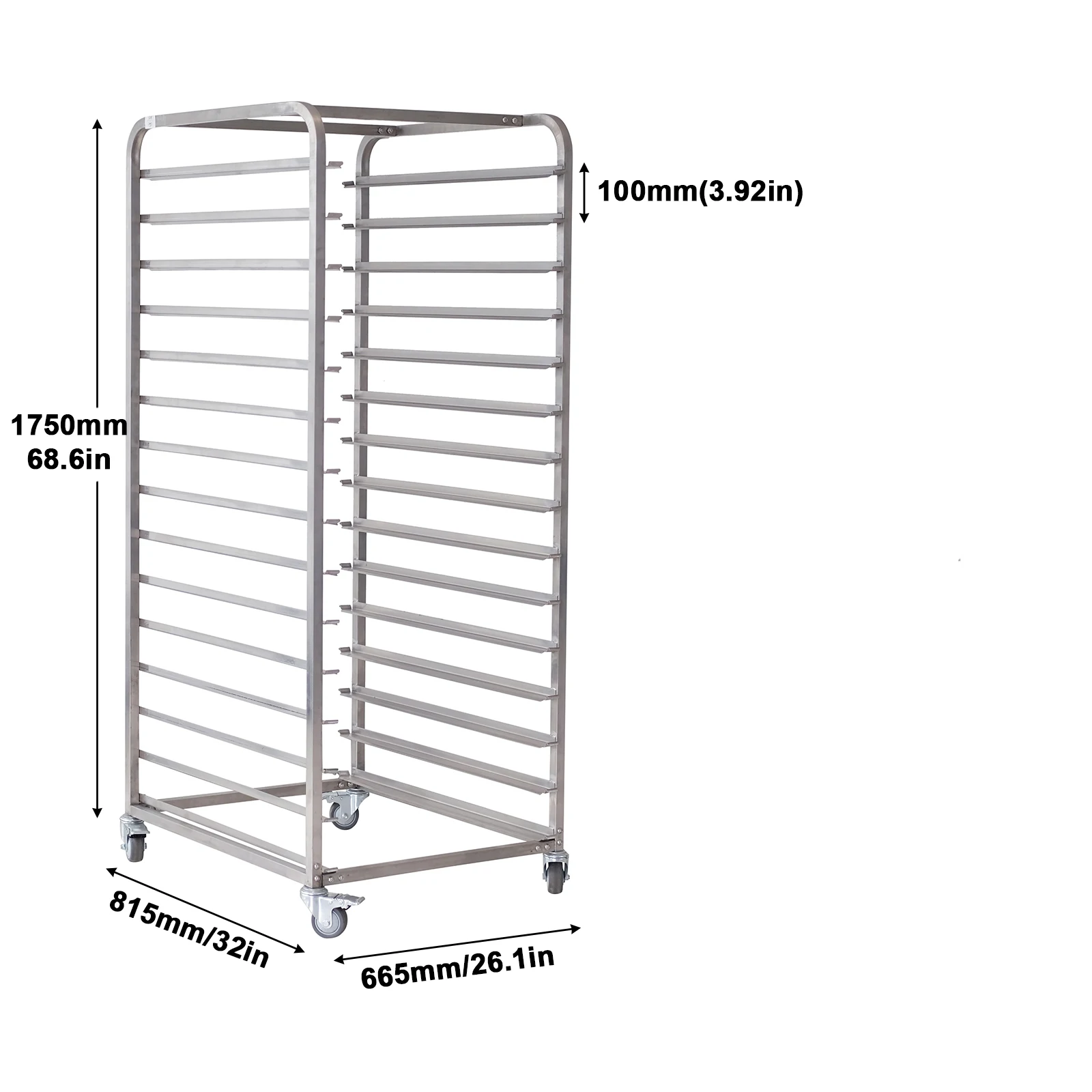 15 Tier 1750x815x665mm Stainless Steel Commercial Use Sheet Pan/ Baking ...