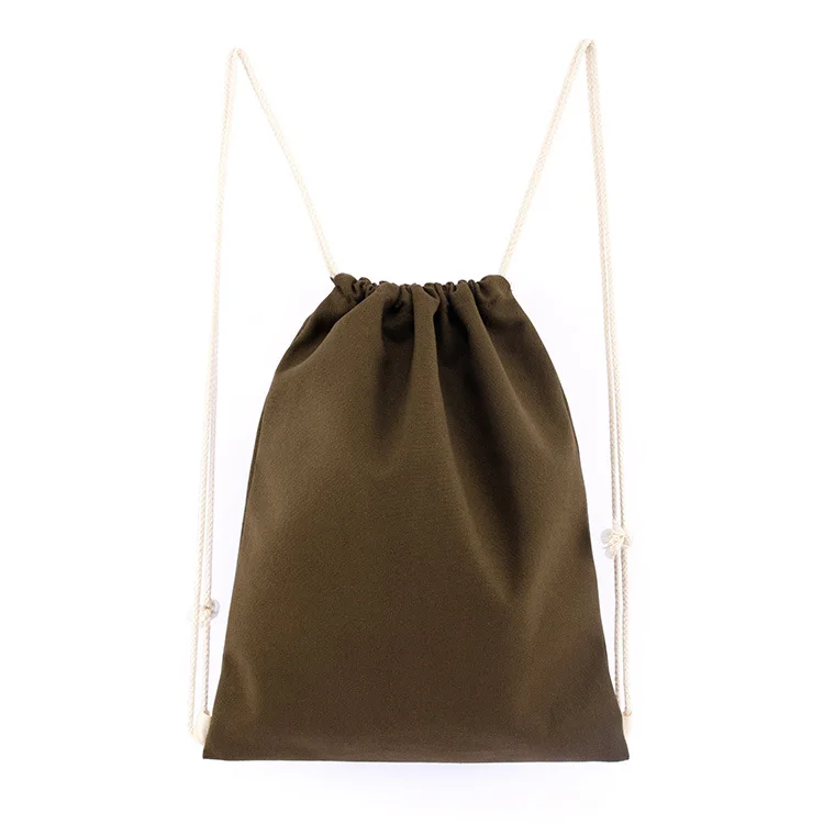 Durable Reusable Cotton Canvas Backpack Drawstring Tote Bag for DIY ...