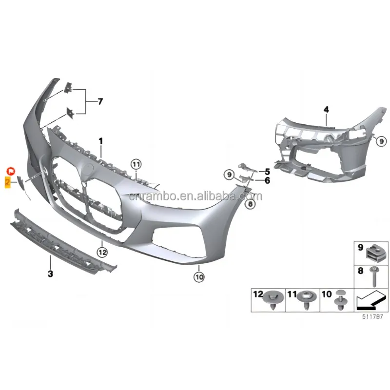 OEM 51119854253 FRONT BUMPER TOW EYE HOOK COVER Für BMW 4er G22 G23 G82 ...