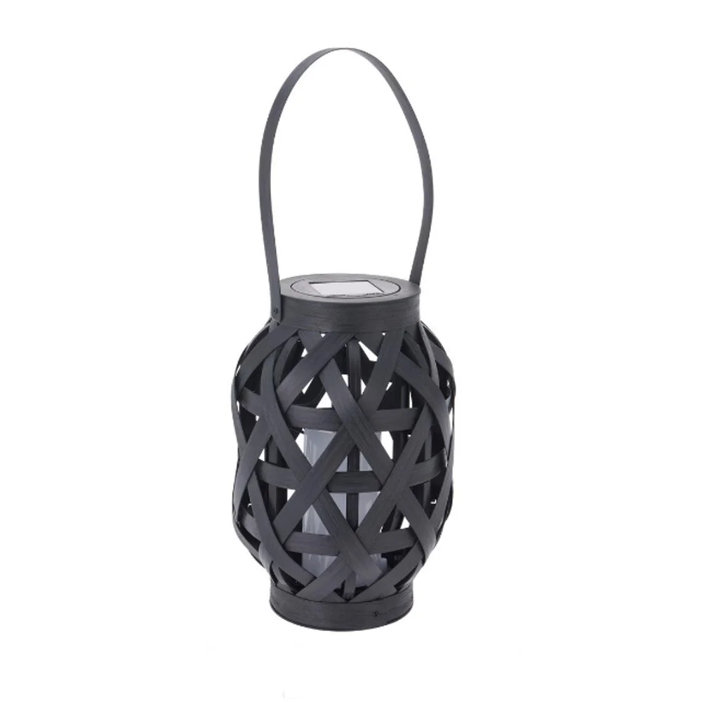 Home Styling Collection Bamboo Rattan Solar Lantern Garden Lamp Led ...