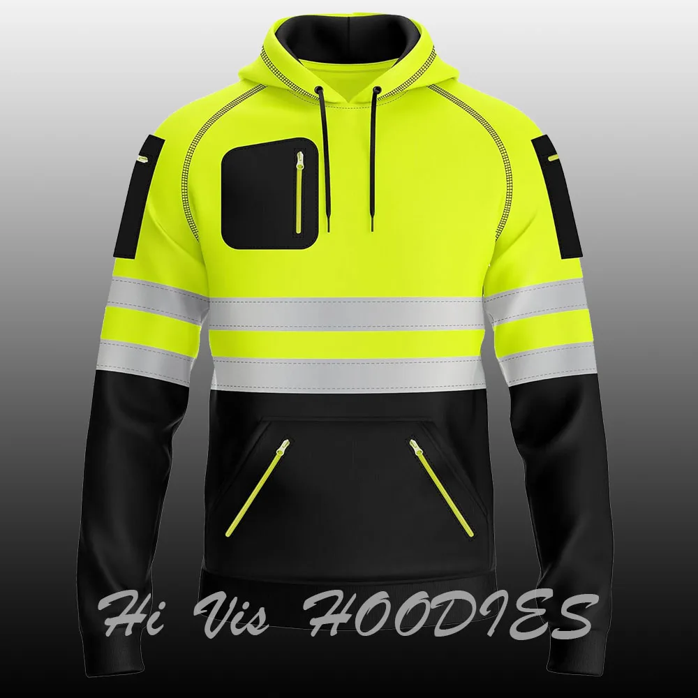 Stand Out Safely with Our High-Visibility Safety Work Hooded Pullover