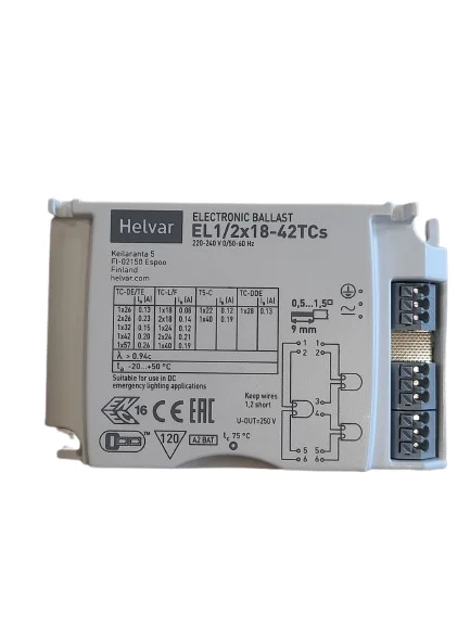 Electronic Ballast EVG EL1/2x18-42 TCs Helvar (WSEV426)| Alibaba.com