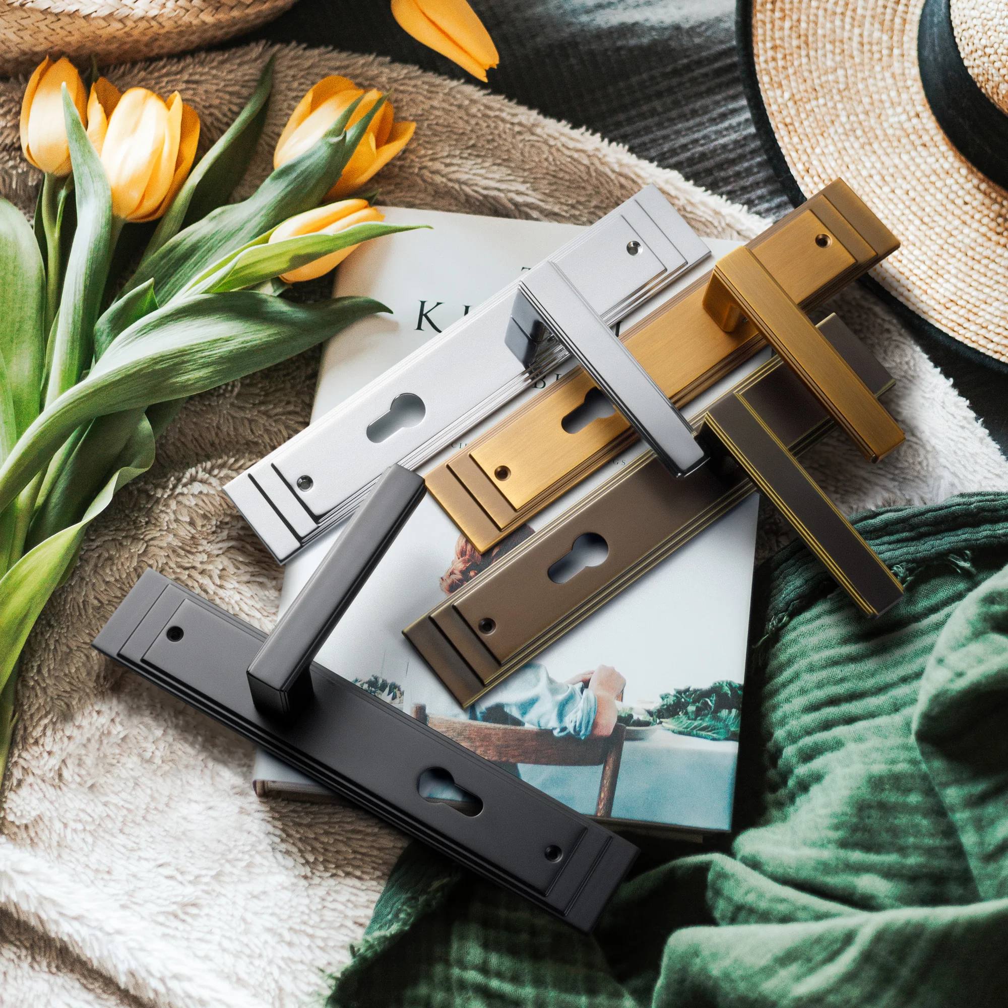 Goo-ki Classic Design Panel Yellow Satin Bronze 85 Hole Pitch Zinc ...