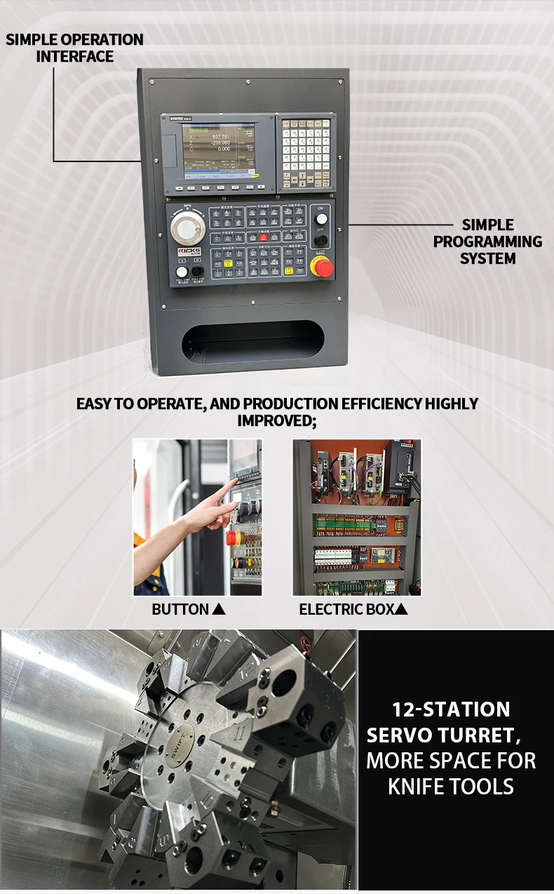 Small Mini Fanuc Slide Head Cnc Metal Lathe Turning Cutting Machine ...