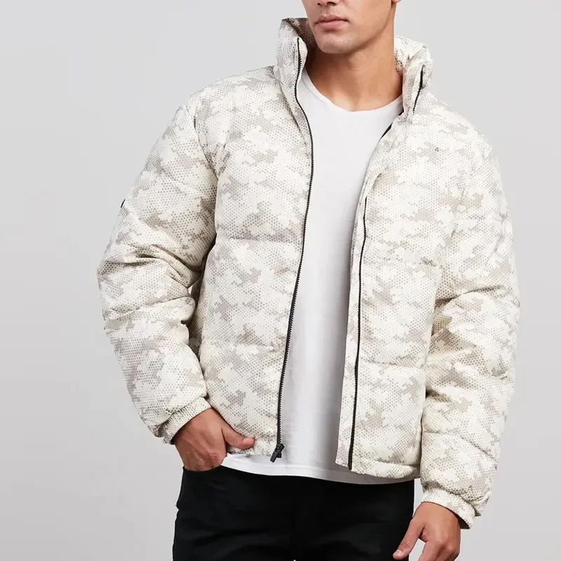 Custom Printed Logo Down Puffer Jacket Men Windproof Men's Padded ...