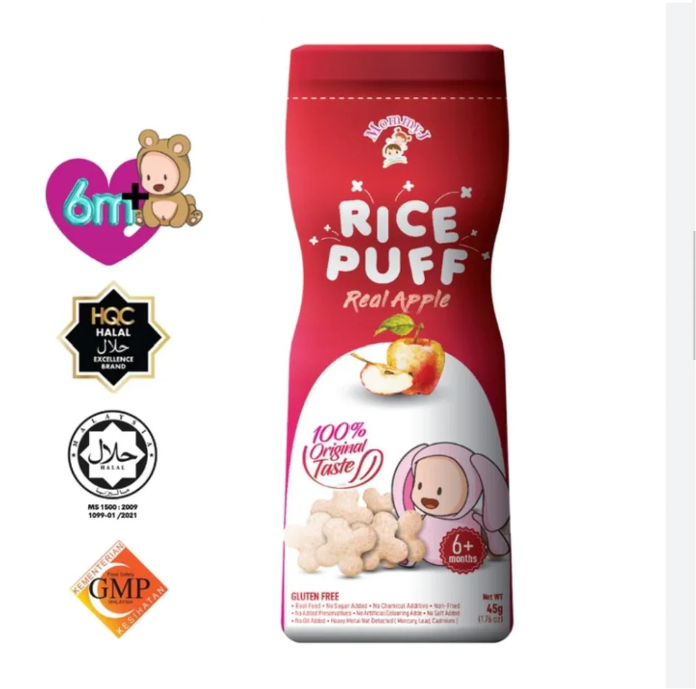 Healthy Malaysia-Made Halal Baby Rice Puffs with Blueberry Puree