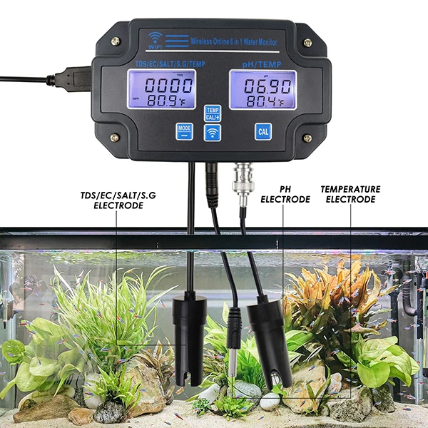 6-in-1 Smart Water Quality Meter - Precision & Monitoring