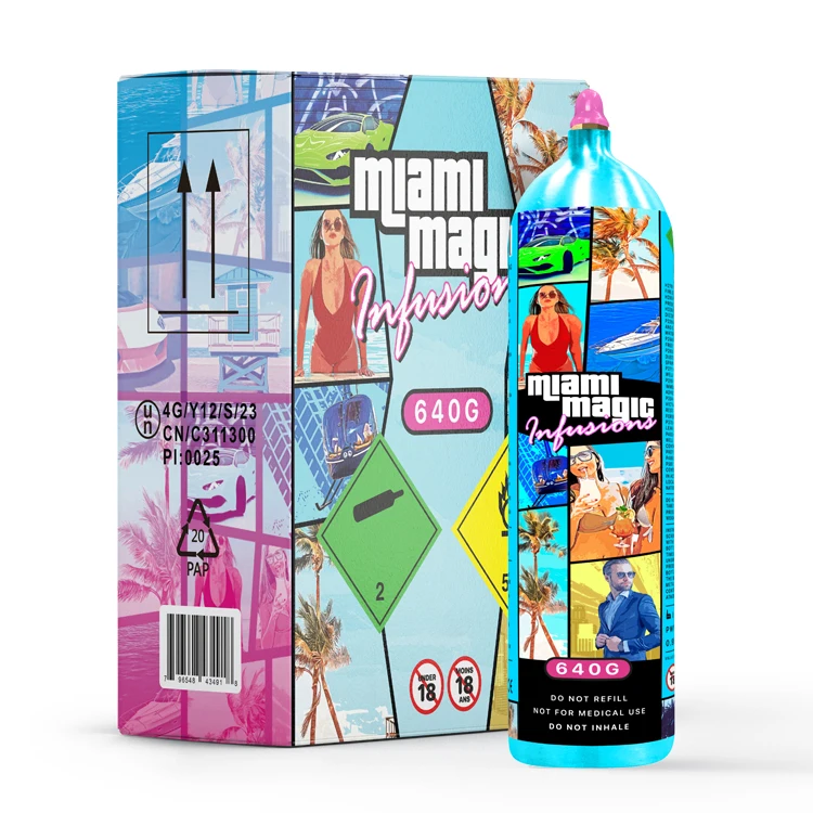 High Pressure Standard Grade Miami Magic 640g Whipped Cream Chargers ...