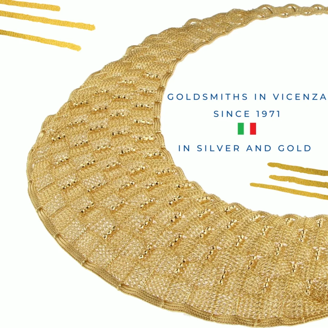 18k Gold Plated Silver Mesh Korean Chain And Diamond-cut Beads Ring For ...