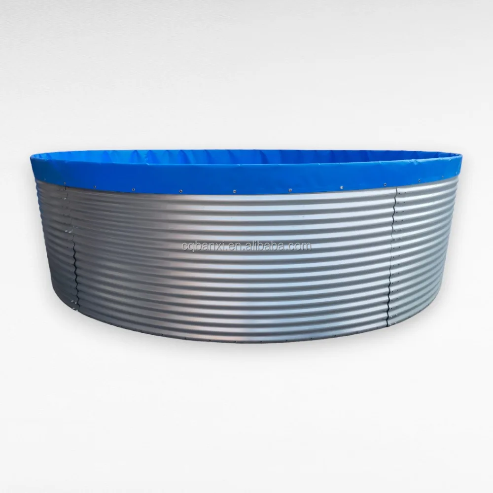 Heavy Duty Fish Farming Tank PVC Canvas Pond RAS System Galvanized ...