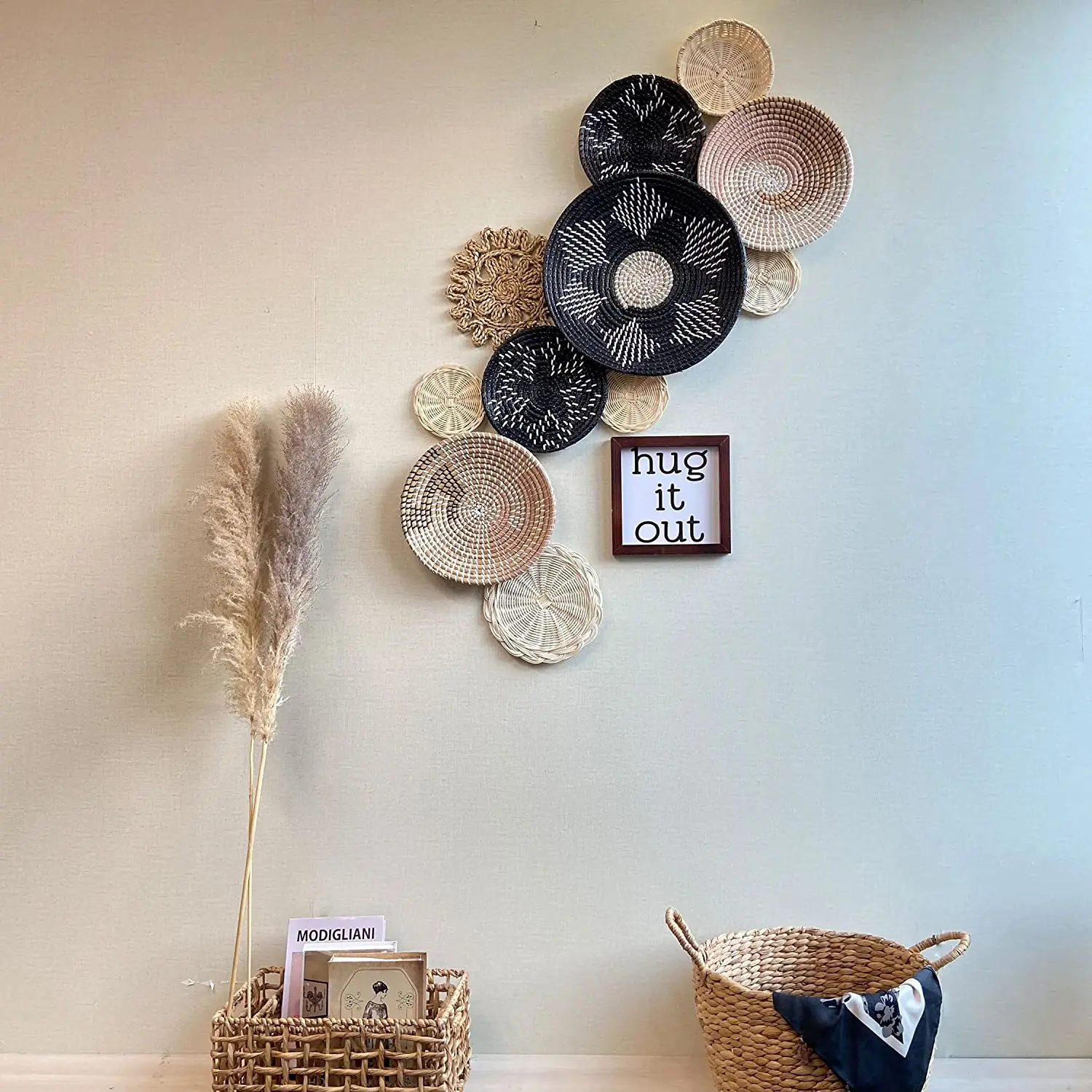 Factory Custom Wholesale Seagrass Basket Wall Basket Decor For Home ...