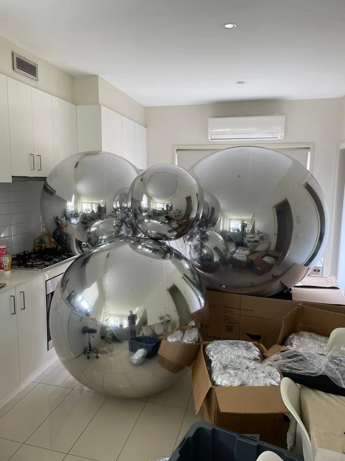 Shiny Silver Disco Decorations Big PVC Party Inflatables Inflatable ...