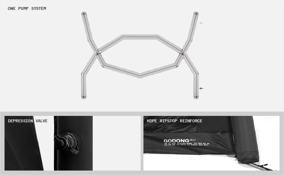 CAMVIL Godong Air Tent - Durable & Waterproof 2-Person Tent