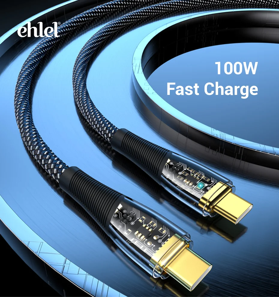 Pd 200w Transparent Head Dual Type C Cable - Blazing Speed,Unmatched ...