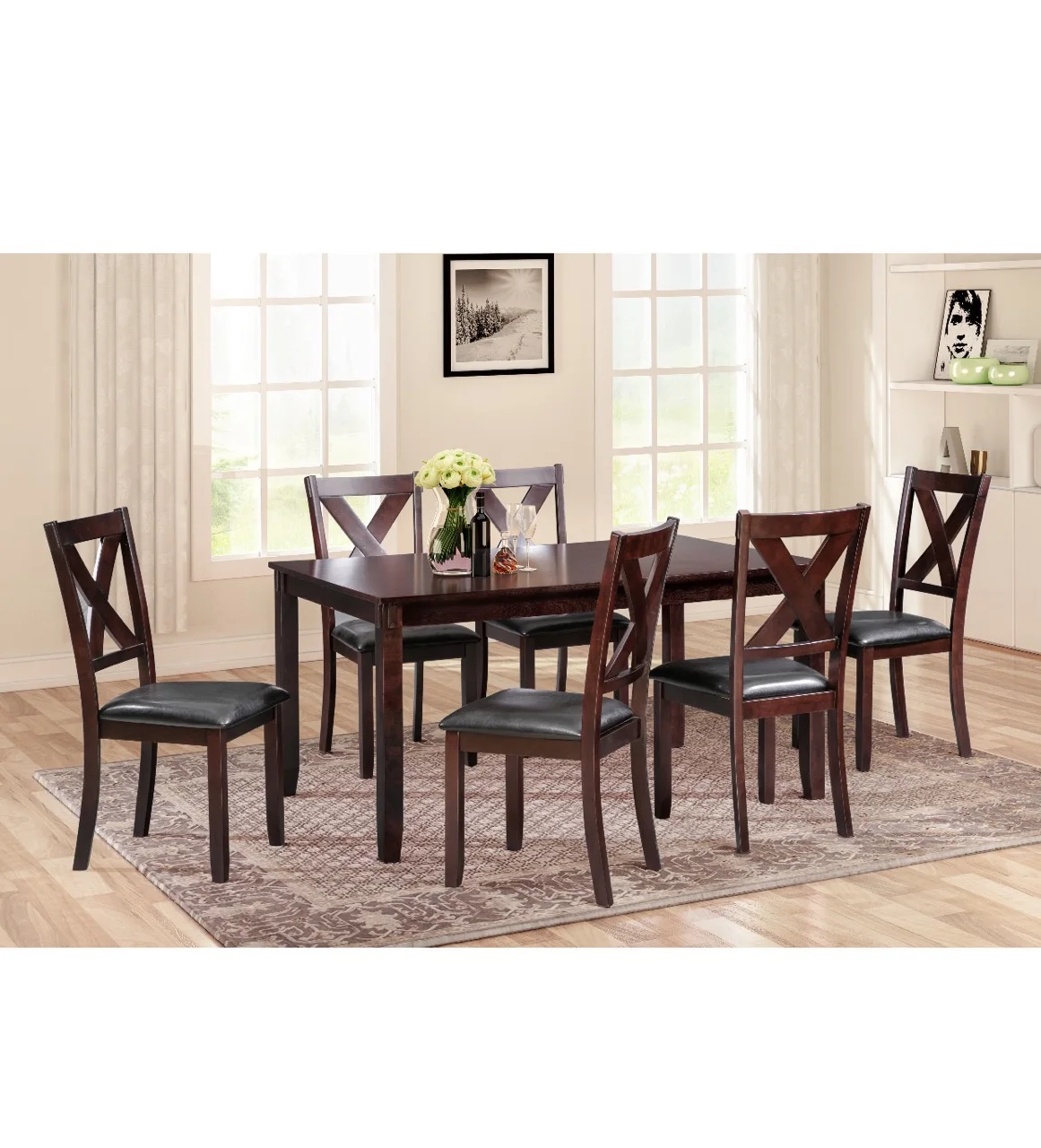 Solid Wood Rectangular Dining Table For Home Modern Small Square Table ...
