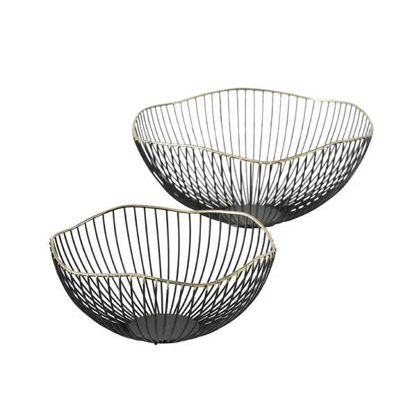 Tabletop Decorative Bowl Dining Table Metal Iron Wire Fruit And ...