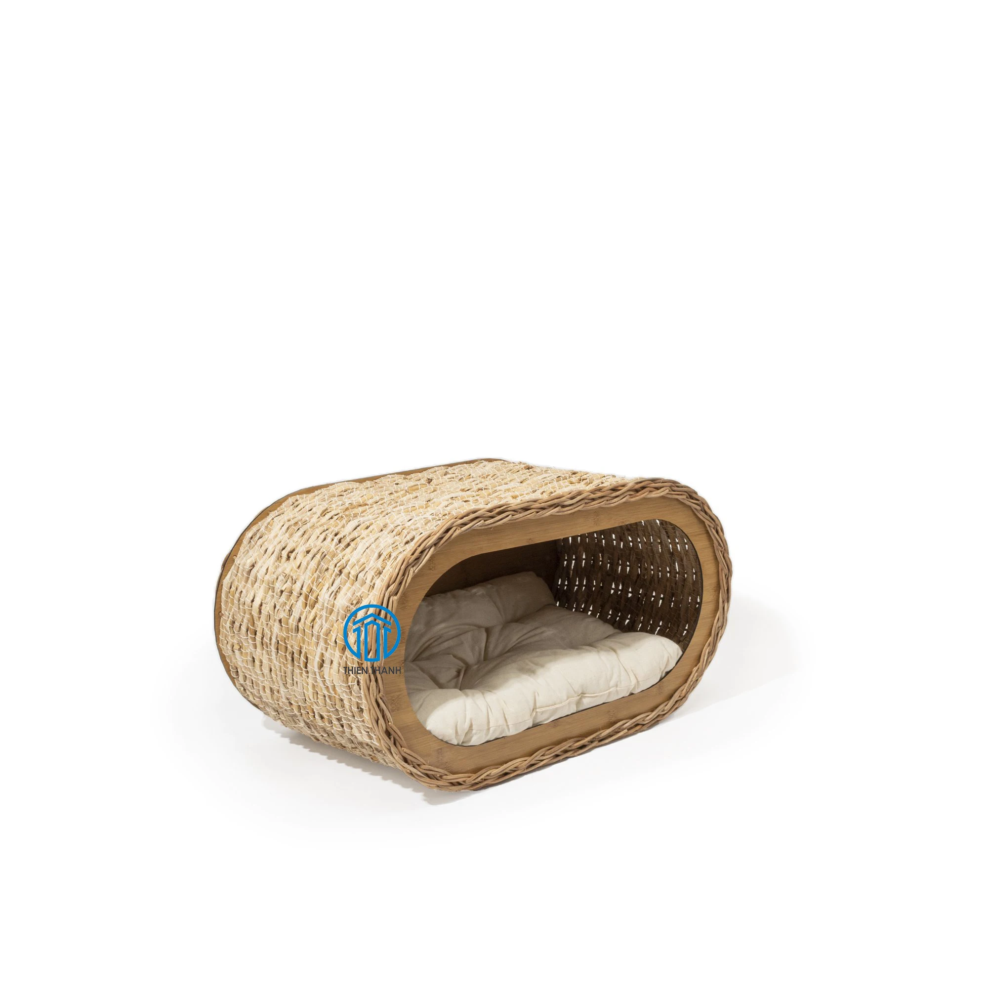 Elegant Farmhouse Banana Cat House Handwoven Wicker Cat Bed Wicker ...