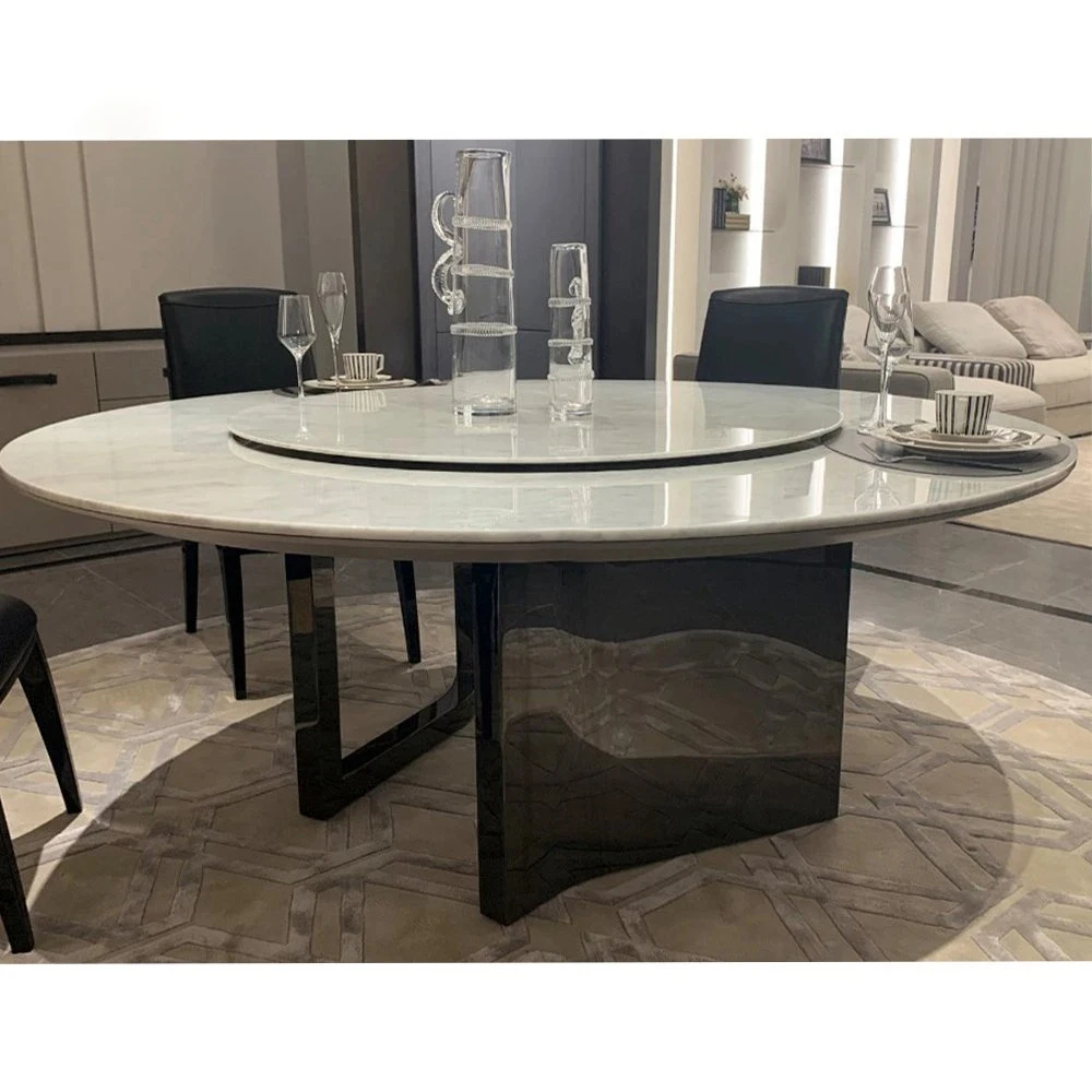 Rotary Nordic Italian Modern Furniture Round Table Restaurant Marble ...