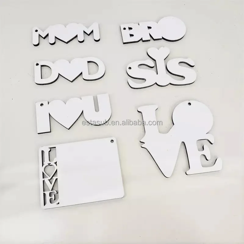 Printable Blank Cute Durable Mdf Love,Sis,Bro Keychain For Sublimation ...