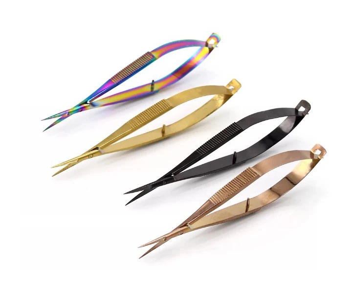 Micro Spring Scissor For Lashes Stainless Steel Beauty Customized Logo ...