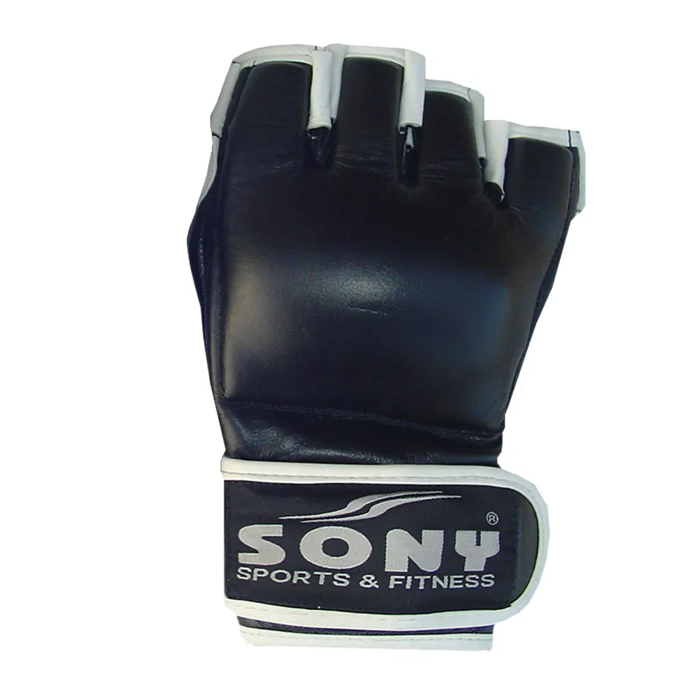 High Quality Custom Logo Half-Finger Genuine Leather Gloves for MMA and ...