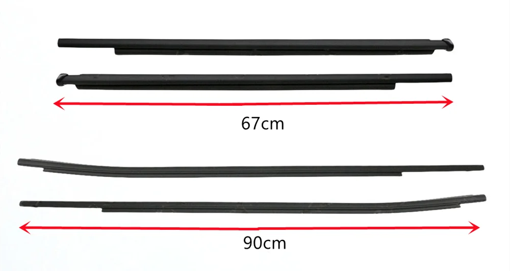 Black Window Glass Seals Door Belt Weatherstrip for Toyota-Hilux-Revo ...