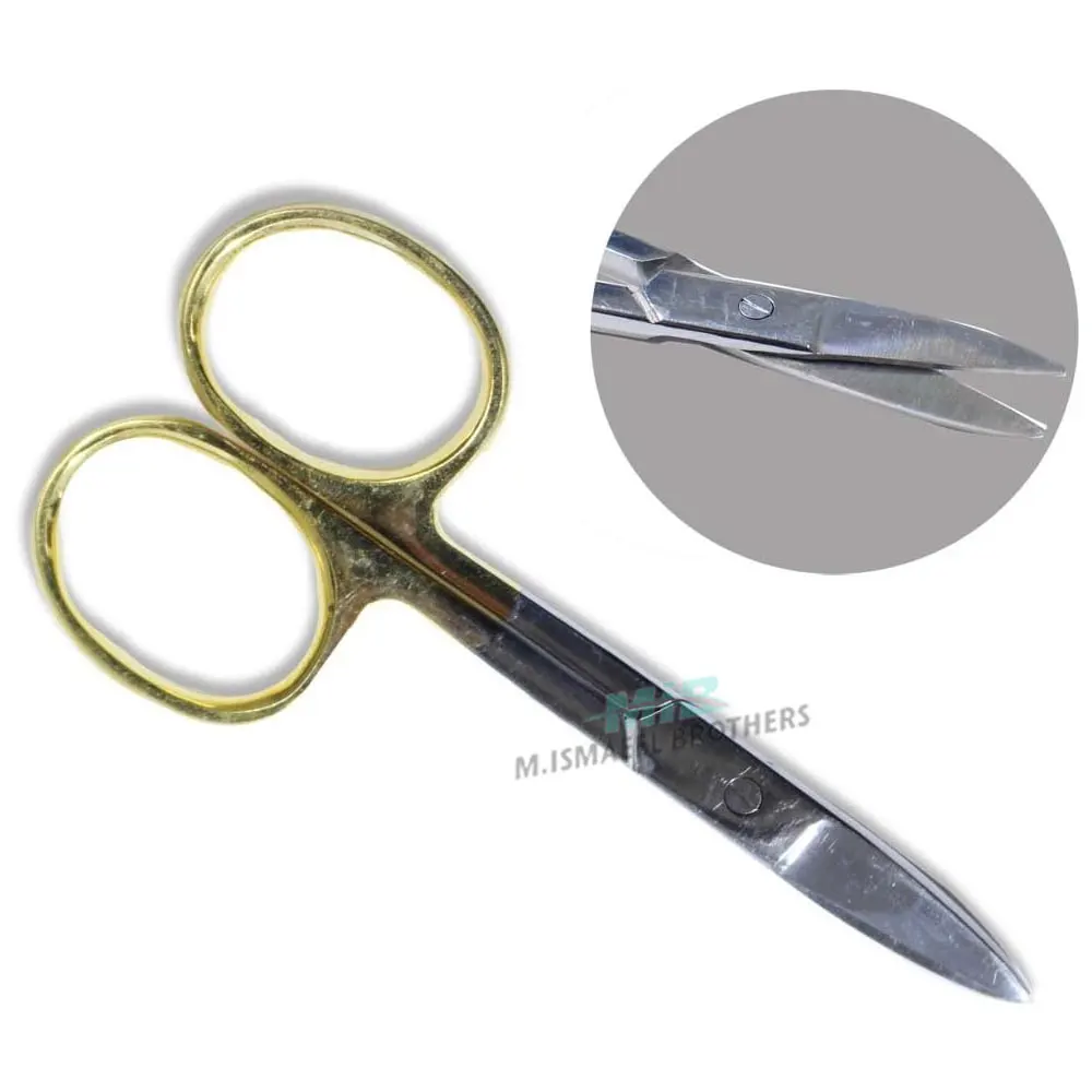 Stainless Steel Extra Fine Point Manicure Nail Scissors Curved Cuticle ...