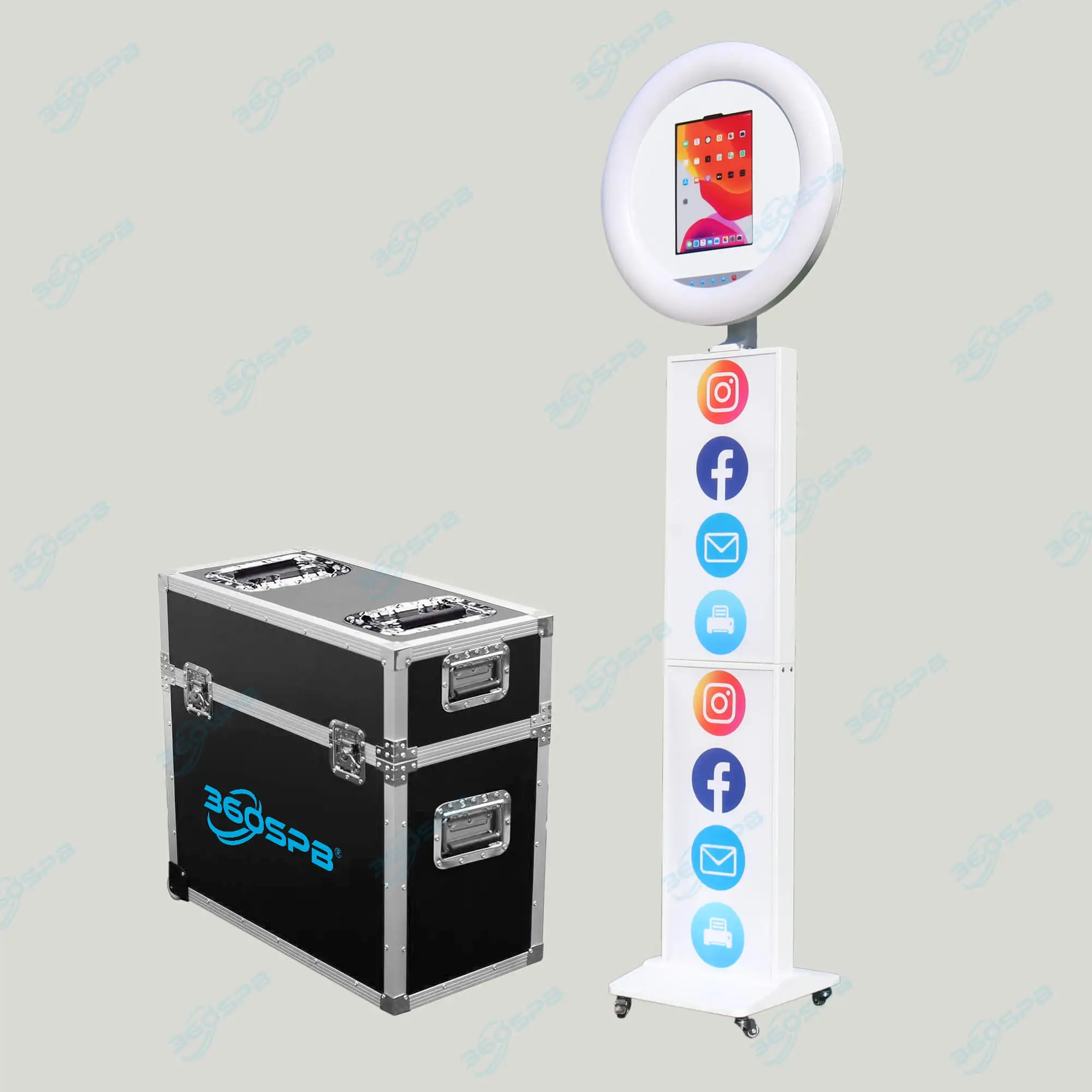 360spb Diy Selfie Kiosk Ring Light Ipad Photo Booth Shell 12.9 With Printer,With 64*65*22cm ...