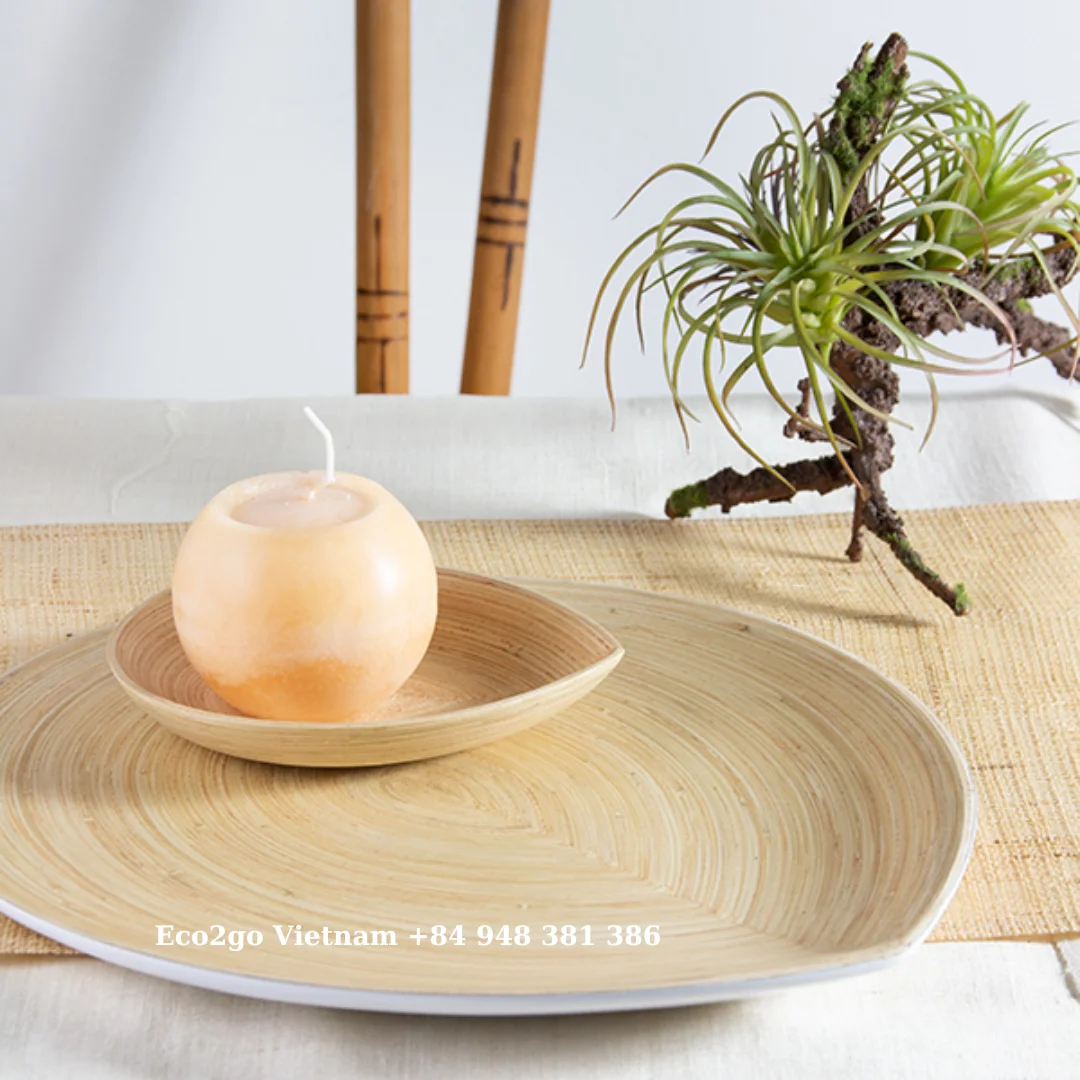 Eco2go Vietnam Spun Bamboo Plates - Natural & Reusable