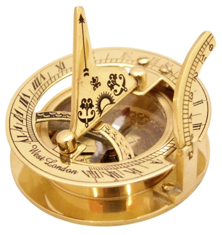 Vintage West London Design Antique Solid Brass Sundial Compass Premium ...