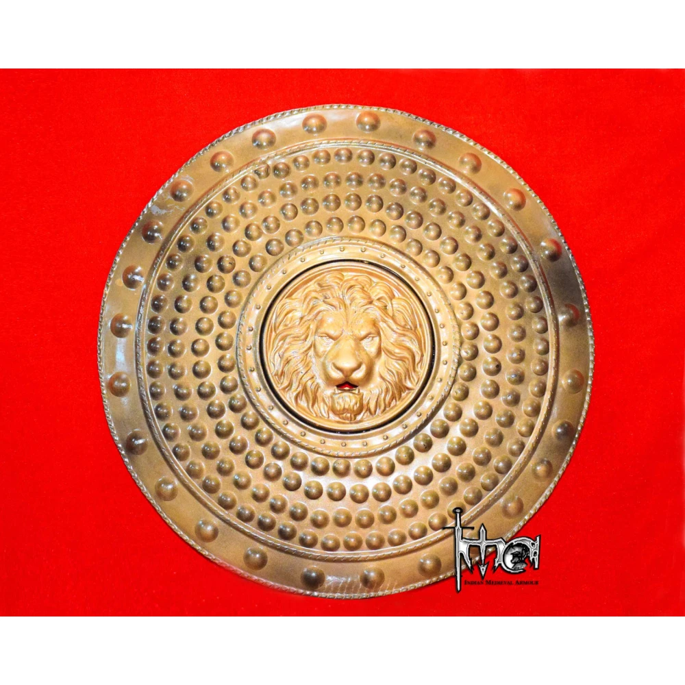 Medieval Round Viking Shield with Steel Fitting Soldier Warrior Costume ...