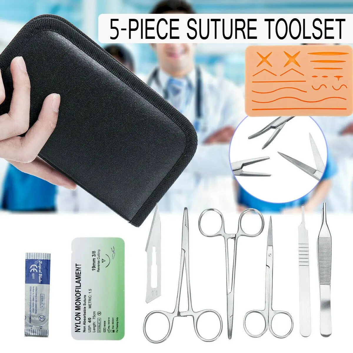 Cheap Price Suture Practice Training Kit With 3 Layers Skin Suture Pad Suturing Set For Medical ...
